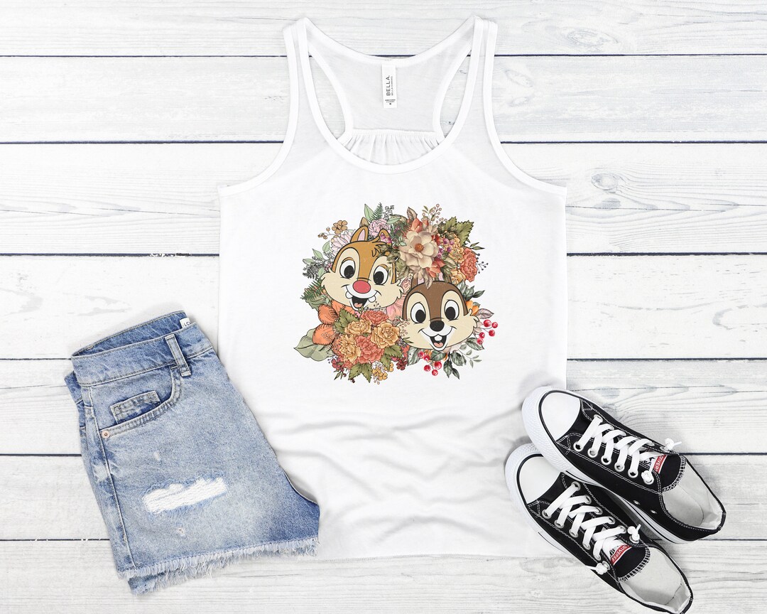 CHIP & DALE TANK, Disney Inspired Tank, Retro Floral Shirts, Disneyland ...