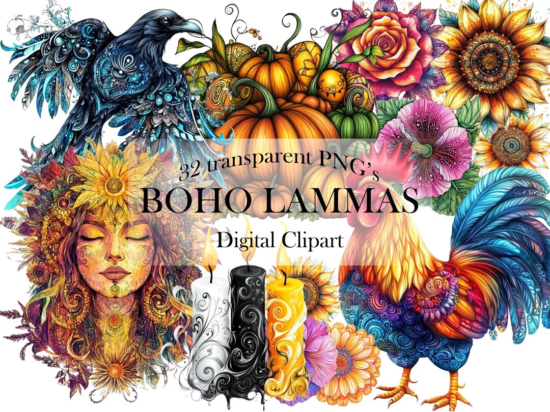 Boho Lammas Clipart: Harvest Pagan Art (digital Download) - Etsy