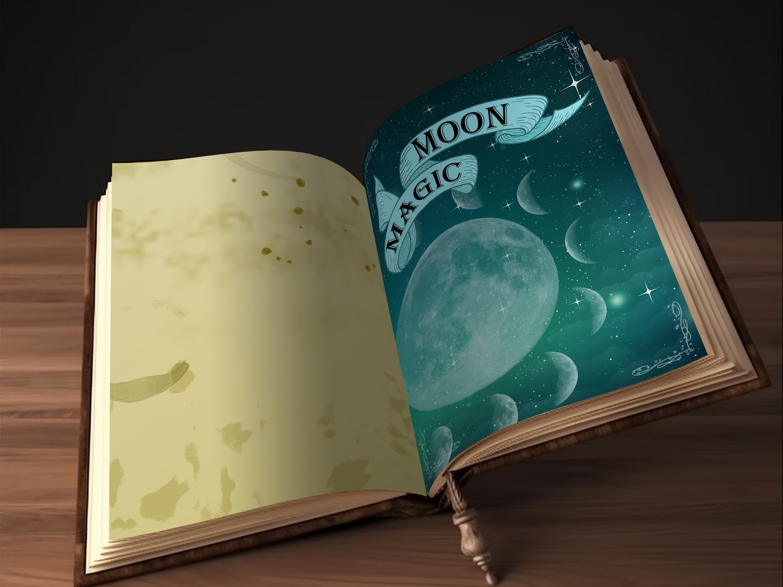 Moon Magic Book of Shadows: Enchanting Title Page With Poetry, Lined ...