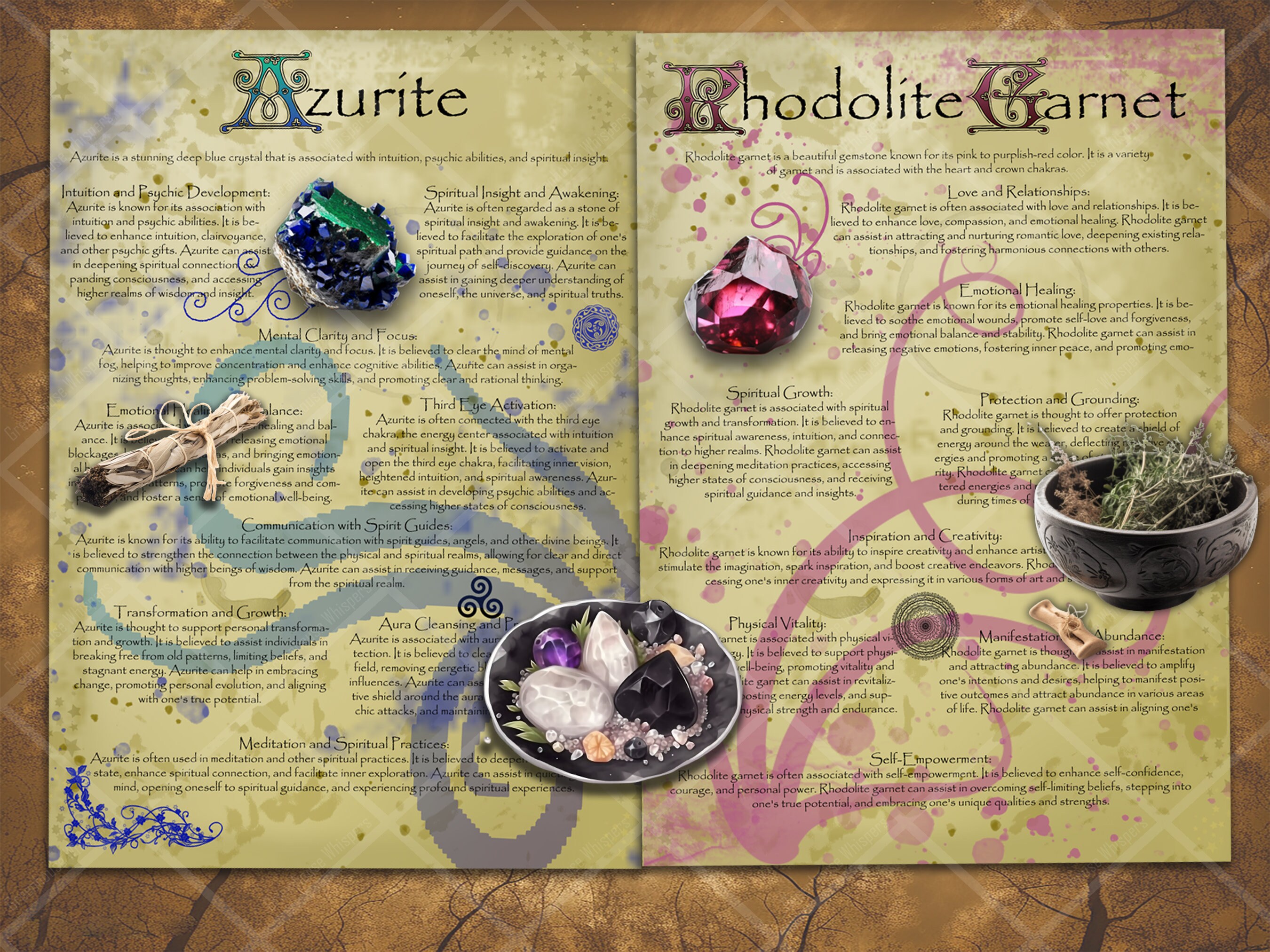 Title: Digital Book of Shadows Pages Crystal Set 7 PDF, Multiple Sizes ...