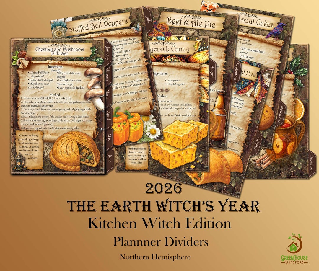 Earth Witch Kitchen Witch Planner Dividers: Seasonal Recipes (northern ...
