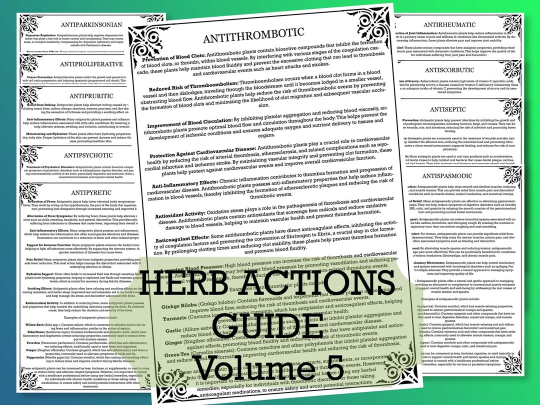 Herbal Actions Guide Vol 5: Materia Medica, Herbal Studies (PDF) - Etsy