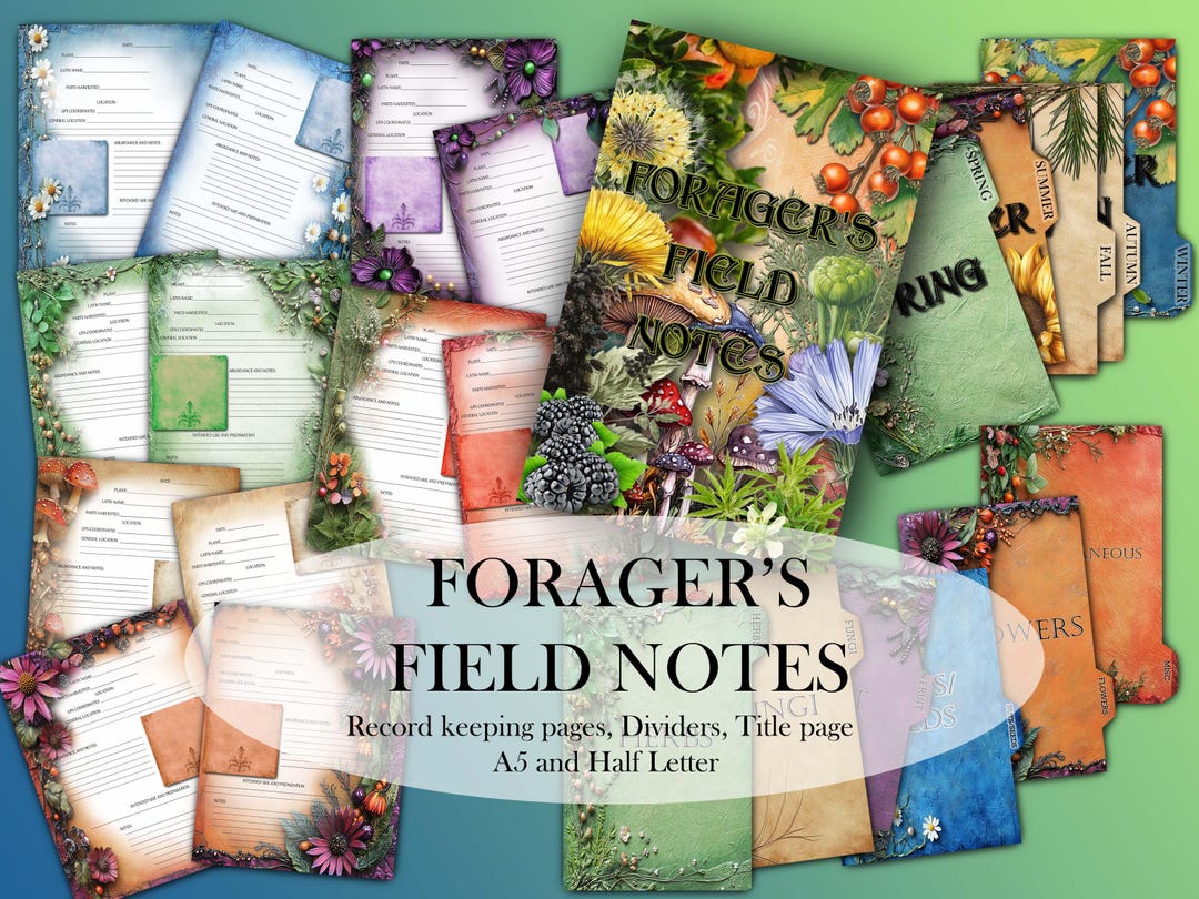 Forager's Field Notes Printable: Pagan Nature Journal (digital Download ...