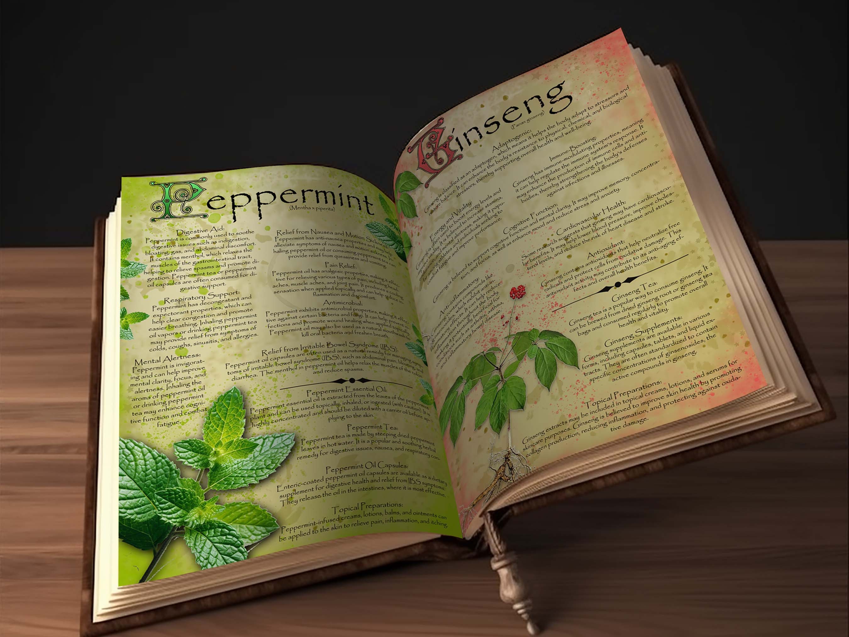 Herbal Wisdom: Illustrated Medicinal Herb Pages Set 1. Natural Remedy ...