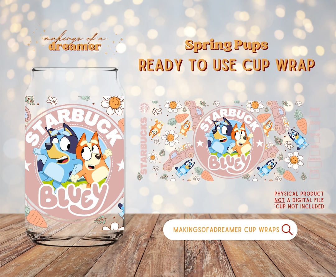 Spring Pups Bluey and Bingo DTF Cup Wrap - Etsy