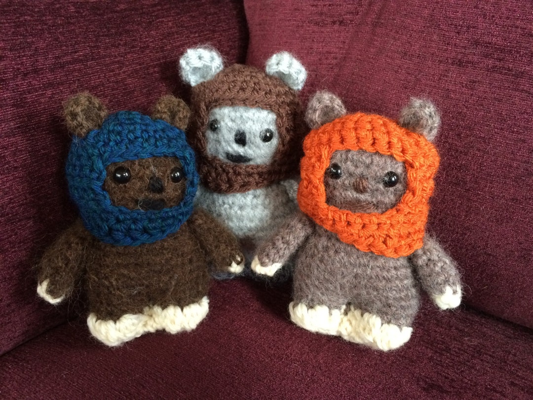 Star Wars Set of 3 Ewoks Amigurumi, Hand Crocheted - Wicket, Chief ...