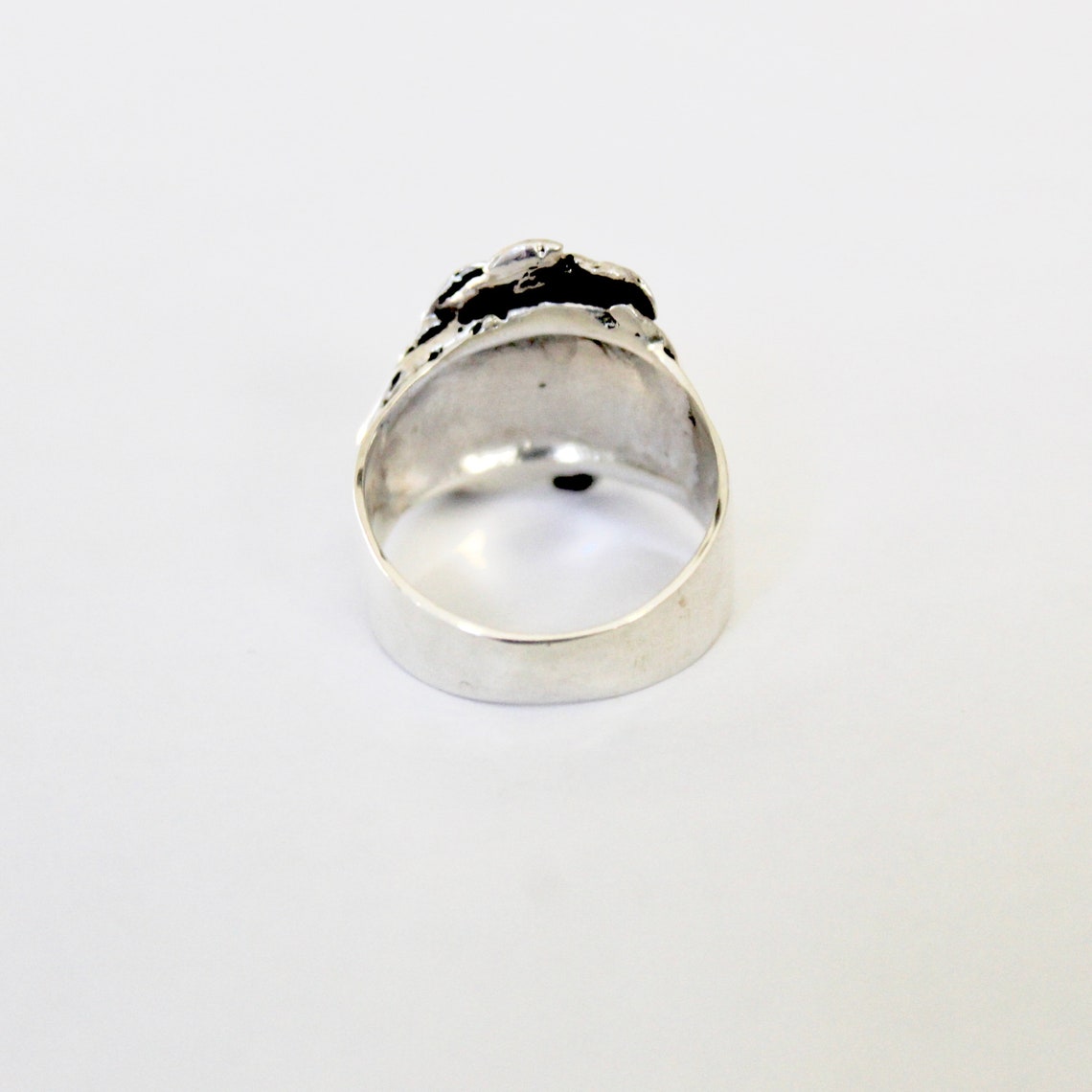 Sterling Silver Rose Antiqued Ring - Etsy