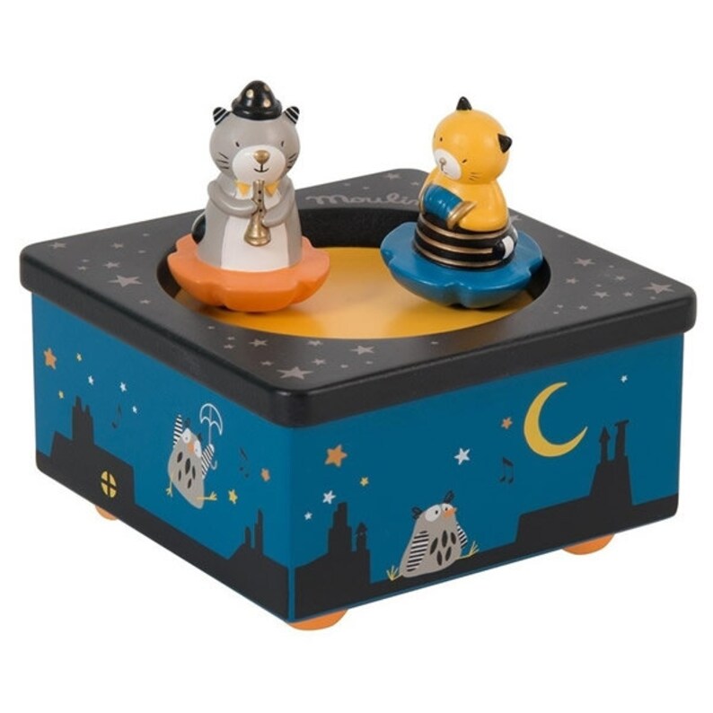 Personalised Wooden Baby Music Box Musician Cats Musical | Etsy