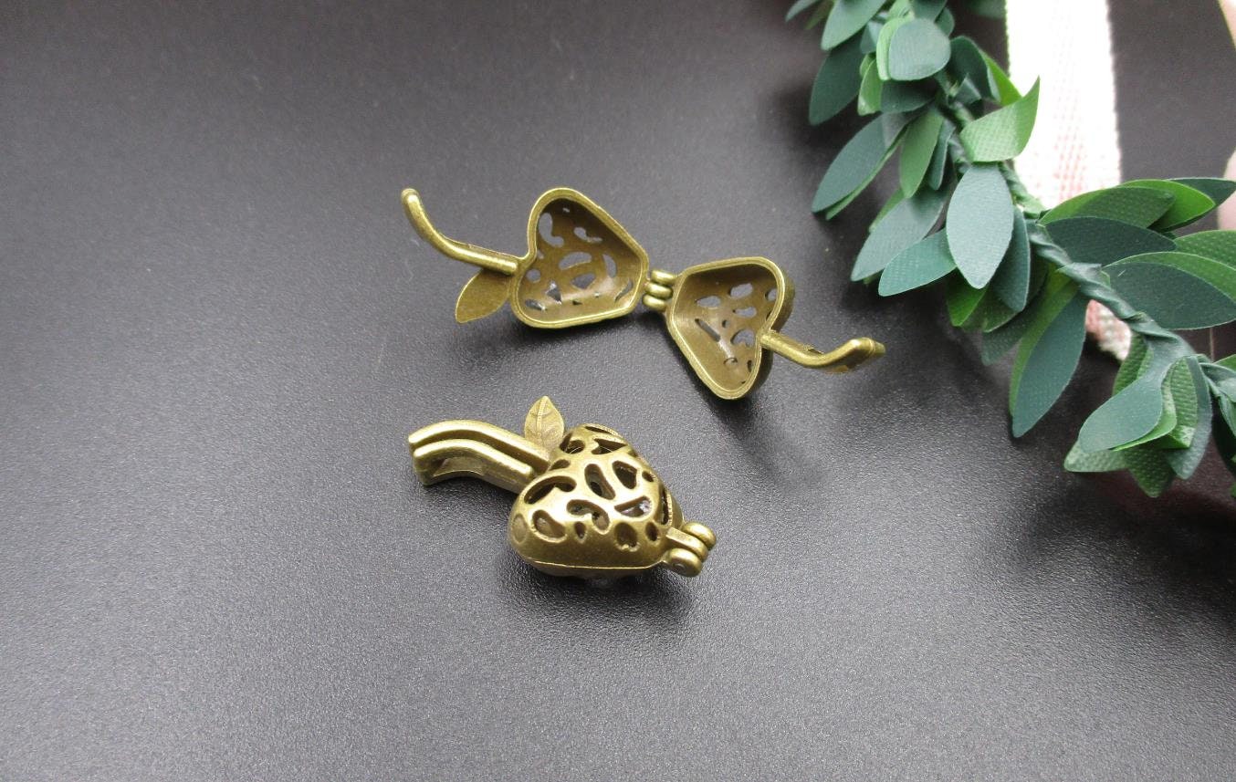 2pcs 2716mm Bronze Apple Cage Pendants for 6mm Pearls or - Etsy