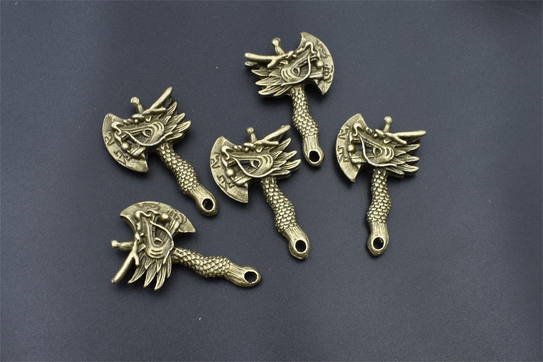 5pcs 44x26x7mm Big Bronze Dragon Headed Axe Charms-p2702 - Etsy