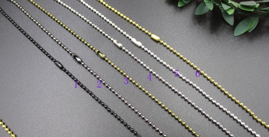 2pcs Length 70CM Small Bead Metal Chain,bead Diameter 1.5mm,necklace ...