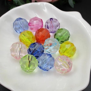 Wholesale 100pcs Multicoloured Acrylic Diamond Beads,clear Transparent ...