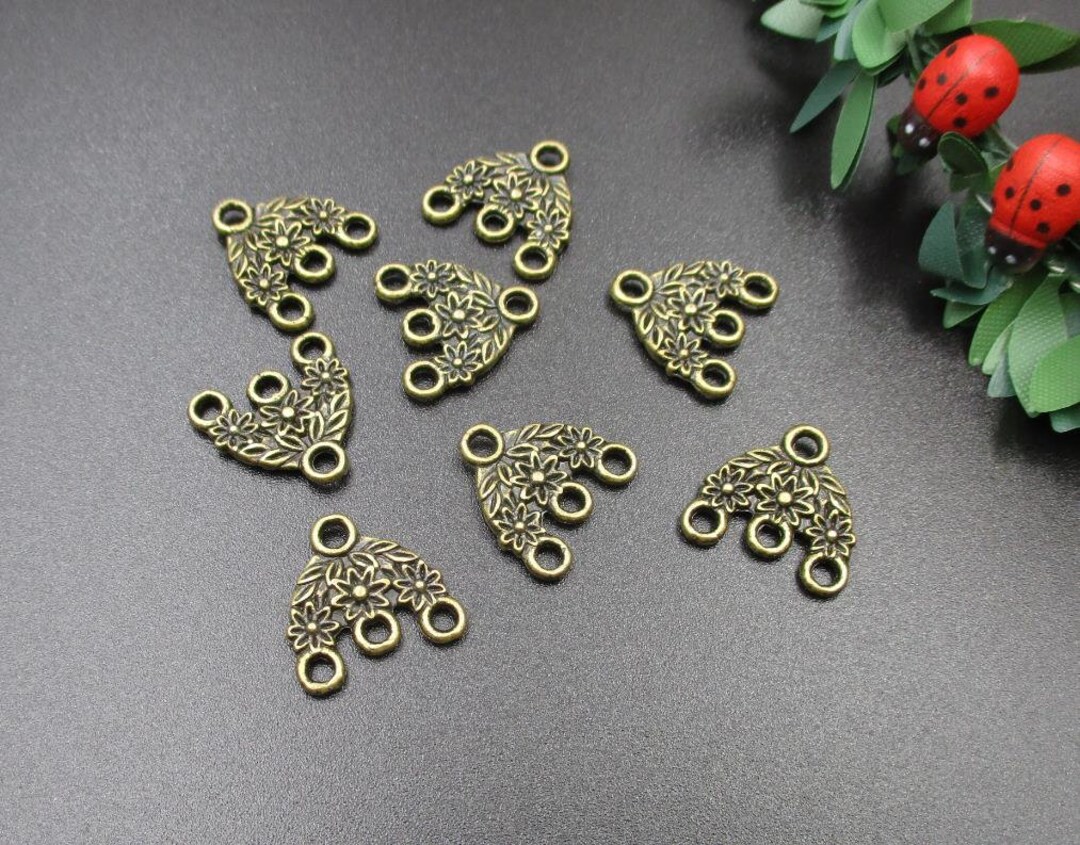 10pcs 15x15mm Little Bronze Connector Charms Three to One-p1634-a - Etsy