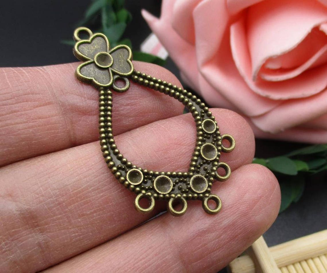 10pcs 42x22mm Bronze Necklace Connecting Pendants,1 to 5 Loops-p1954-a ...