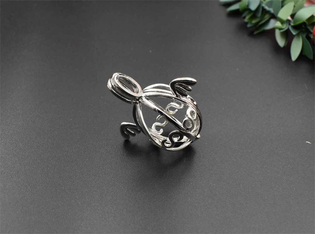 1pcs 22×36×36mm Large Egg Cage Pendant for 16mm Pearls or Gemstones ...