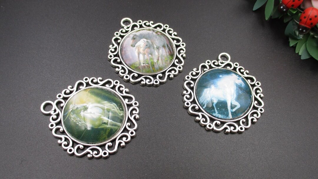 1PCS 25mm(1 Inch)finished Bezel Pendants,silver Tone,pegasus Photos 3 ...