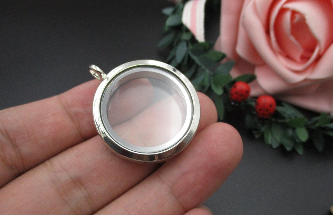 Round Floating Glass Locket(can Open)-p1434 - Etsy