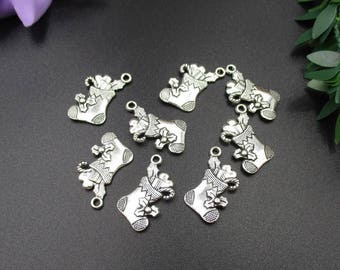 25pcs Christmas Stocking Sock Charm Holiday Creation Charms Antique ...