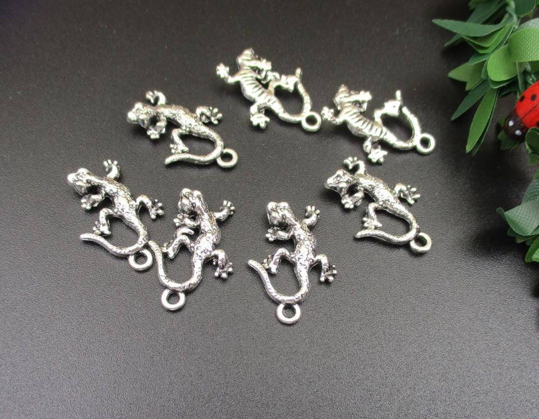 10PCS 23x11mm Silver Gecko Charms-p1732 - Etsy