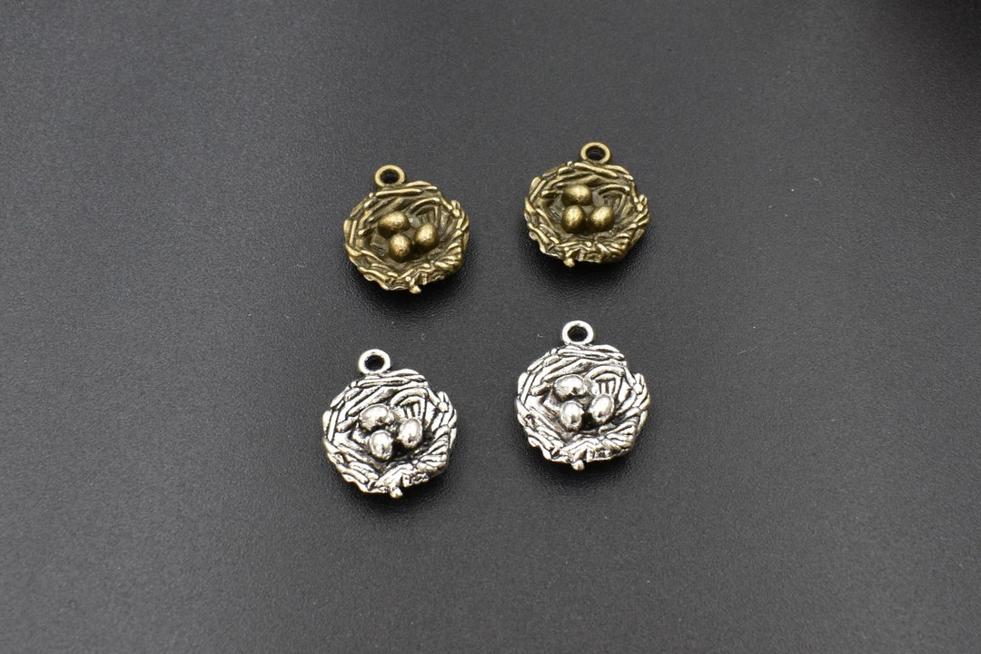 10pcs 18×15×5 Bird Nest Charms 2 Colors Available-p2607 - Etsy