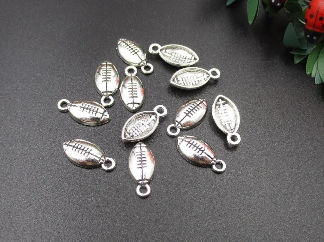 20pcs 7 X 14mm Football Charms,antique Silver Tone-p1598-b - Etsy