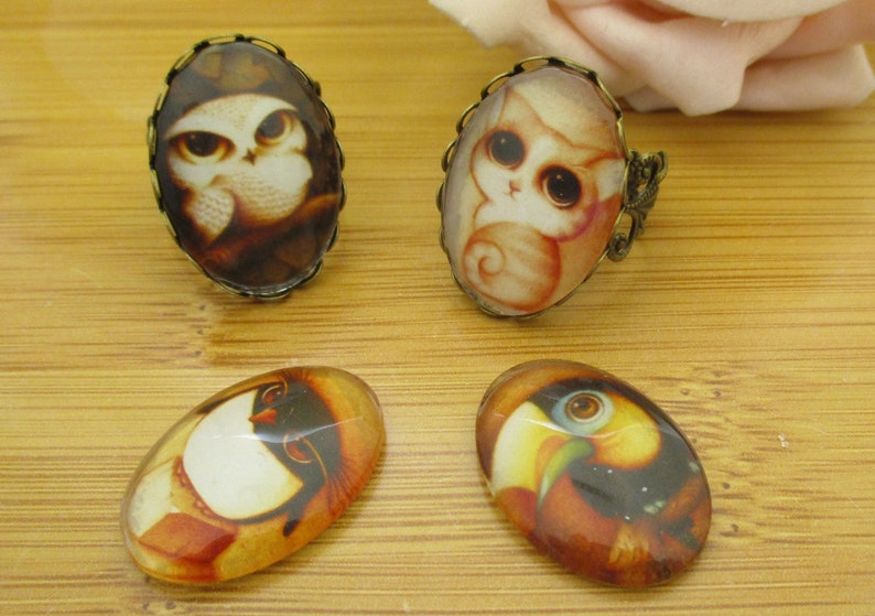 Cute Animal Glass Photos, Photo Glass Cabochons,10*14mm,13*18mm,18*25mm ...