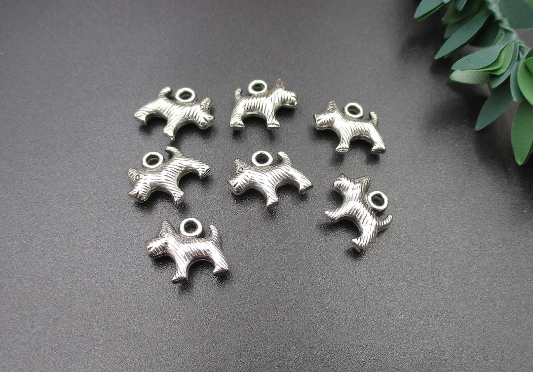 10PCS 12x13mm Silver Dog Charms 2 Sided-p2065 - Etsy