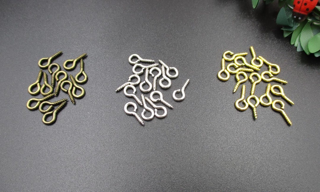 100pcs 10x5mm Eye Hook Eyehook Pins Eyepin Clasps 3 Colors-s1009-2 - Etsy