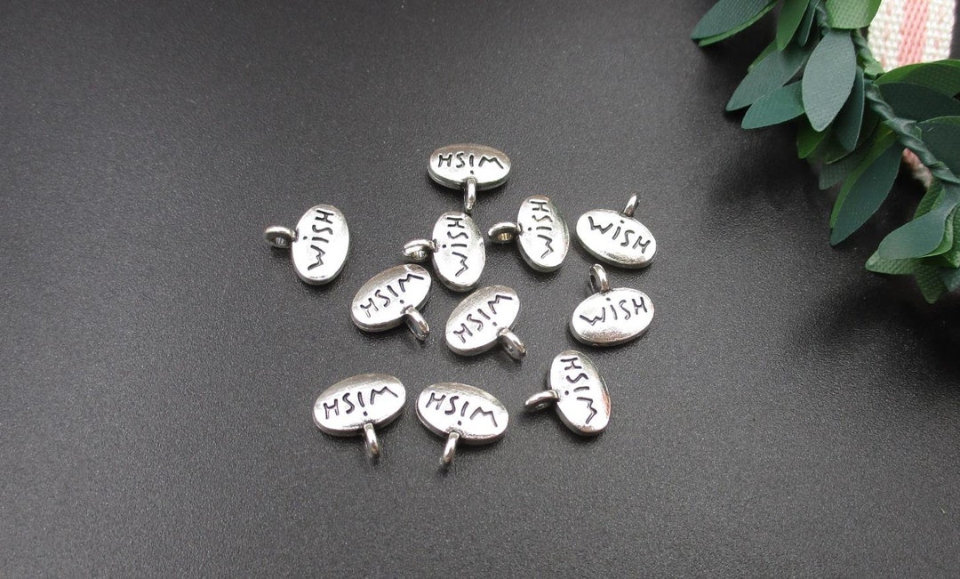 20pcs 10x10mm Silver Wish Letter Charms,wish Pendants,2 Sided - P1478-b ...