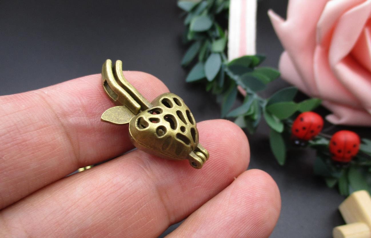 2pcs 2716mm Bronze Apple Cage Pendants for 6mm Pearls or - Etsy