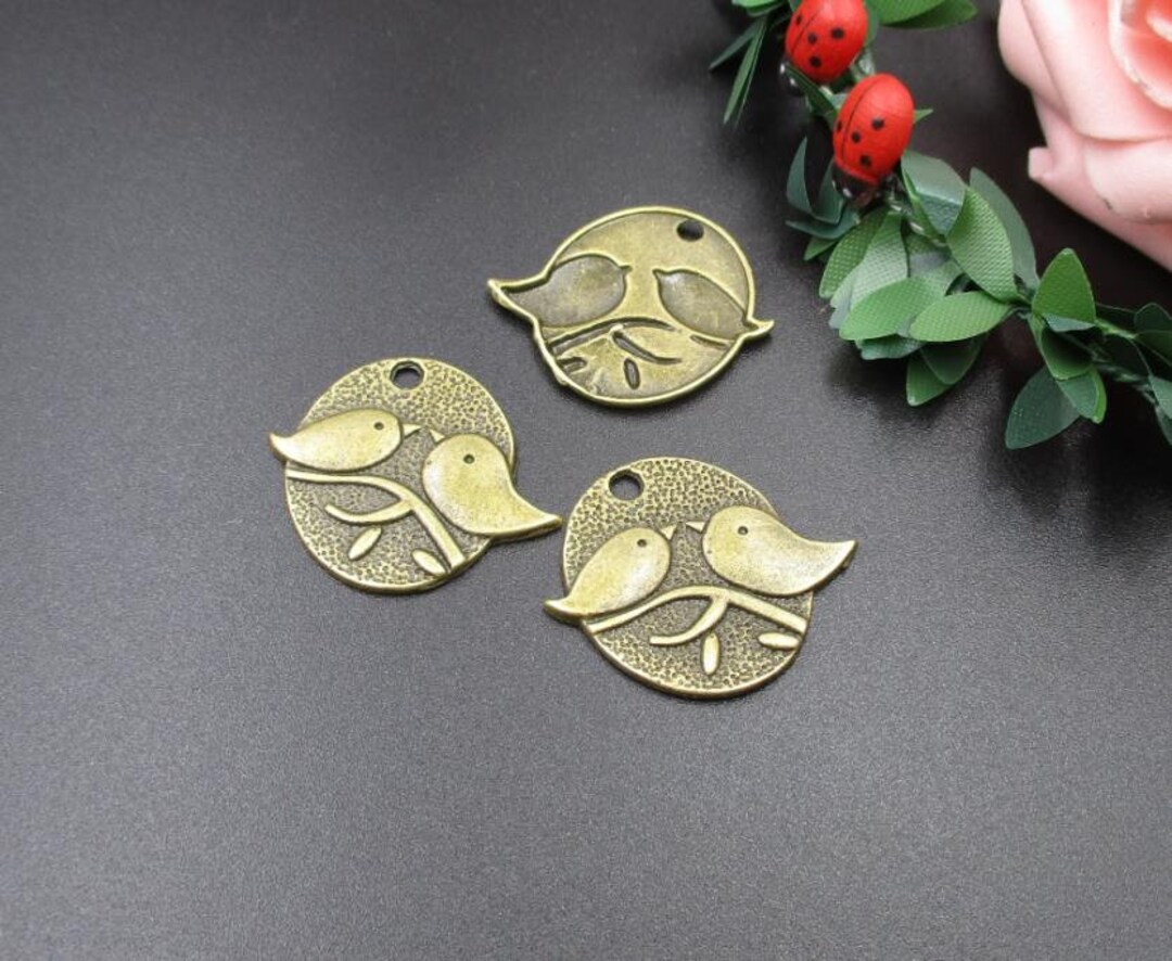 10PCS 25x29mm Bronze Double-bird Charms -p2020 - Etsy