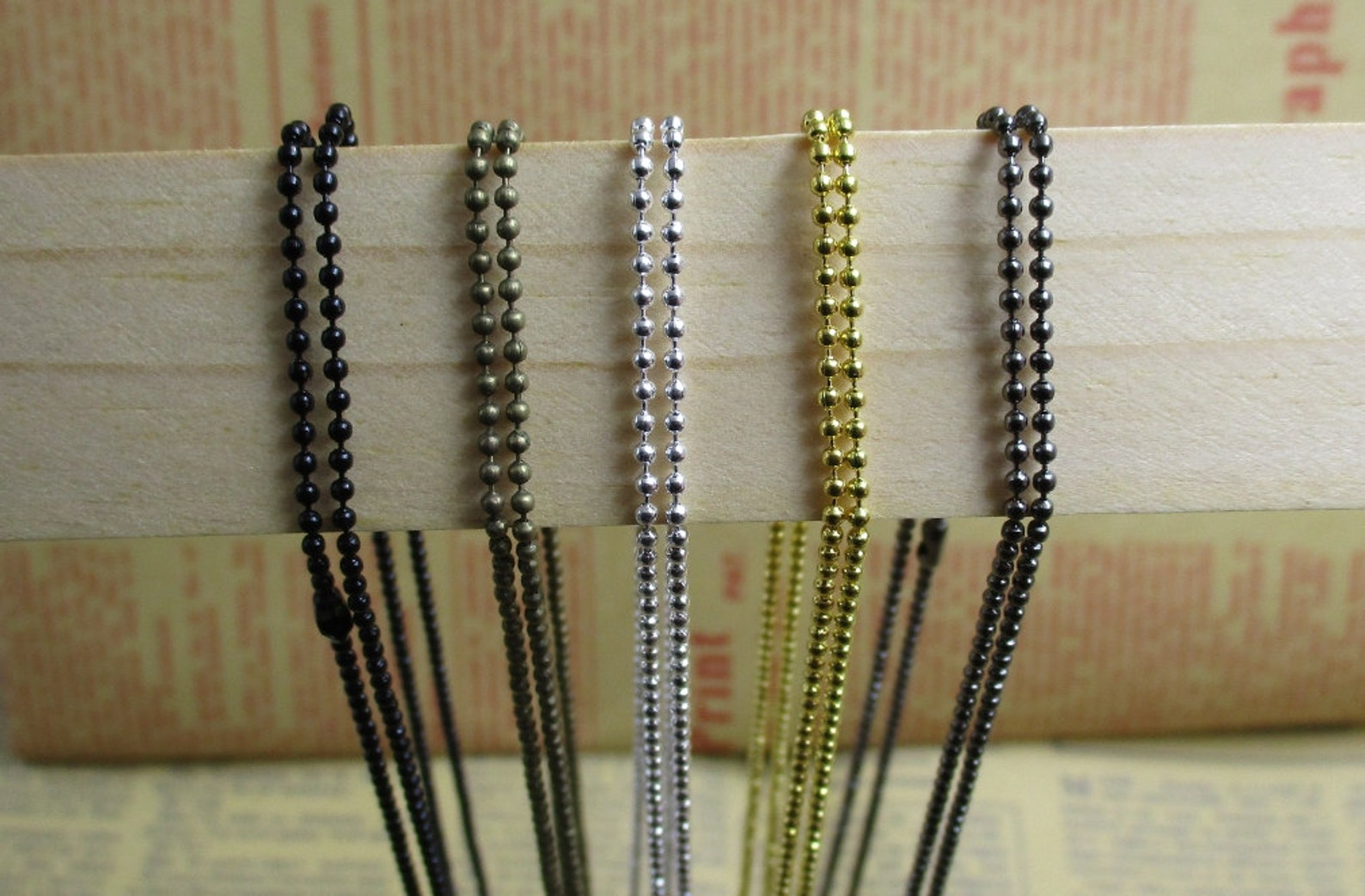 2pcs Length 70CM Small Bead Metal Chainbead Diameter - Etsy