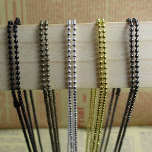 2pcs Length 70CM Small Bead Metal Chain,bead Diameter 1.5mm,necklace ...