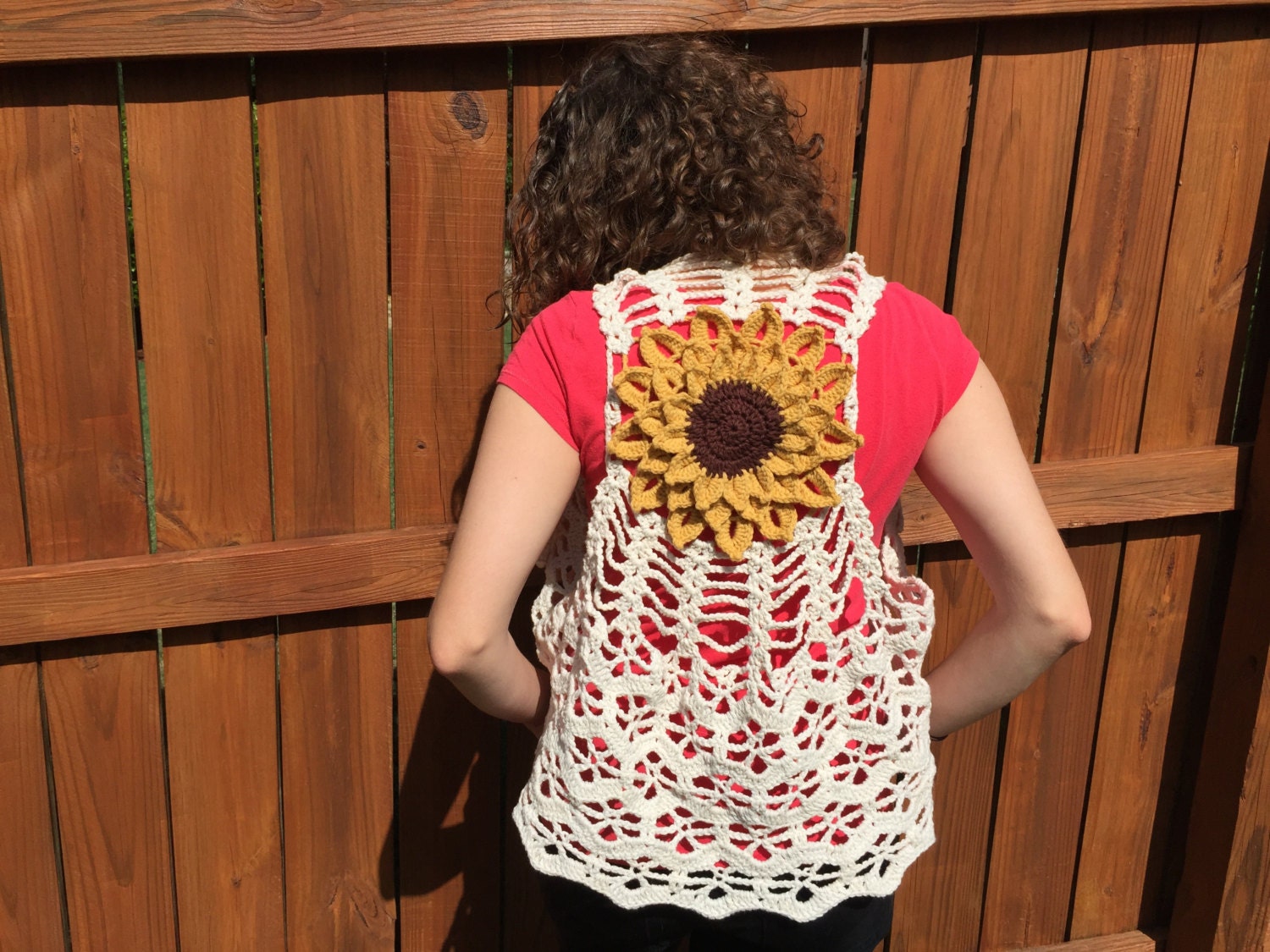 Sunflower Crochet Vest Pattern - Etsy