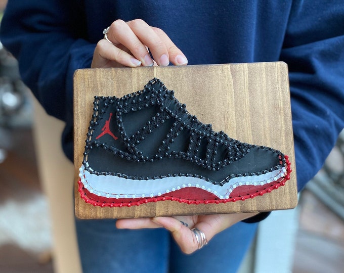 Air Jordan// 3-D// Basketball// Handmade// String Art + Painted ...