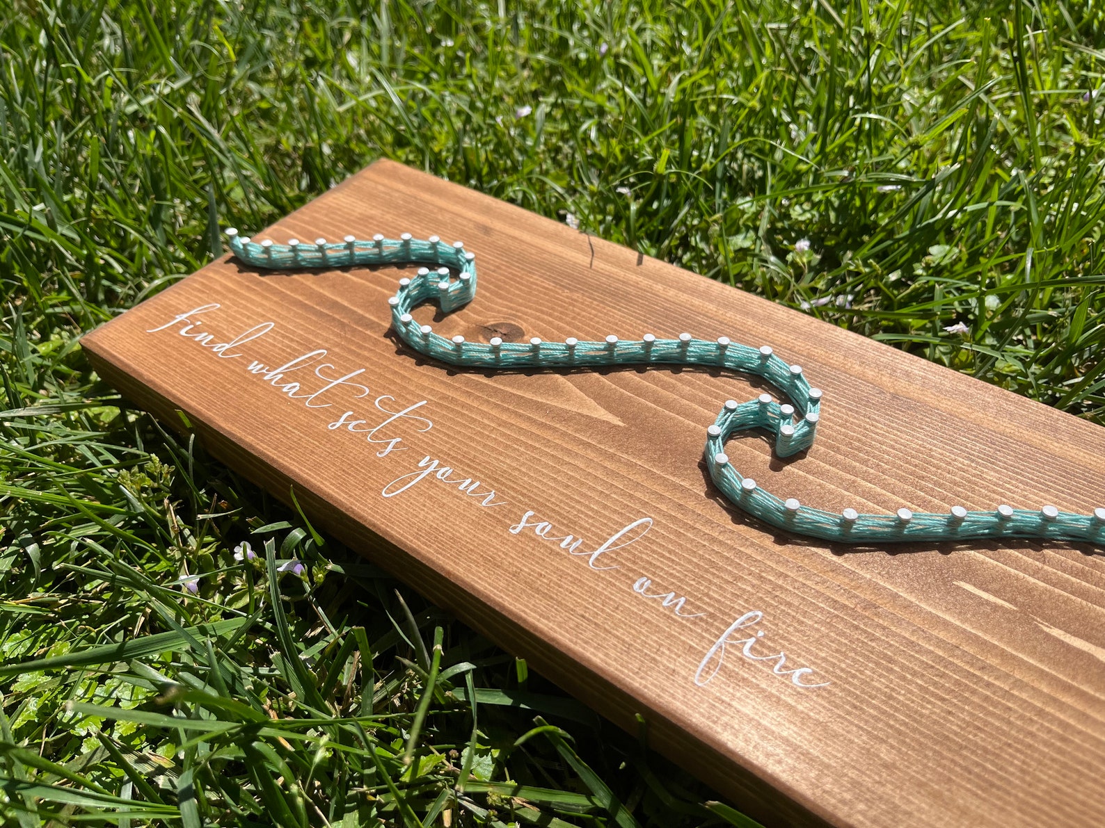 Waves// Quote// String Art// Painted// Wooden Sign - Etsy