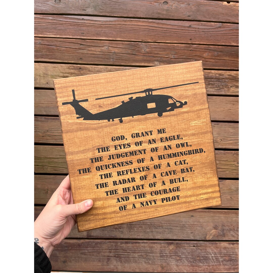 Navy Helicopter Pilot Prayer// Help Silhouette// Hand Painted ...