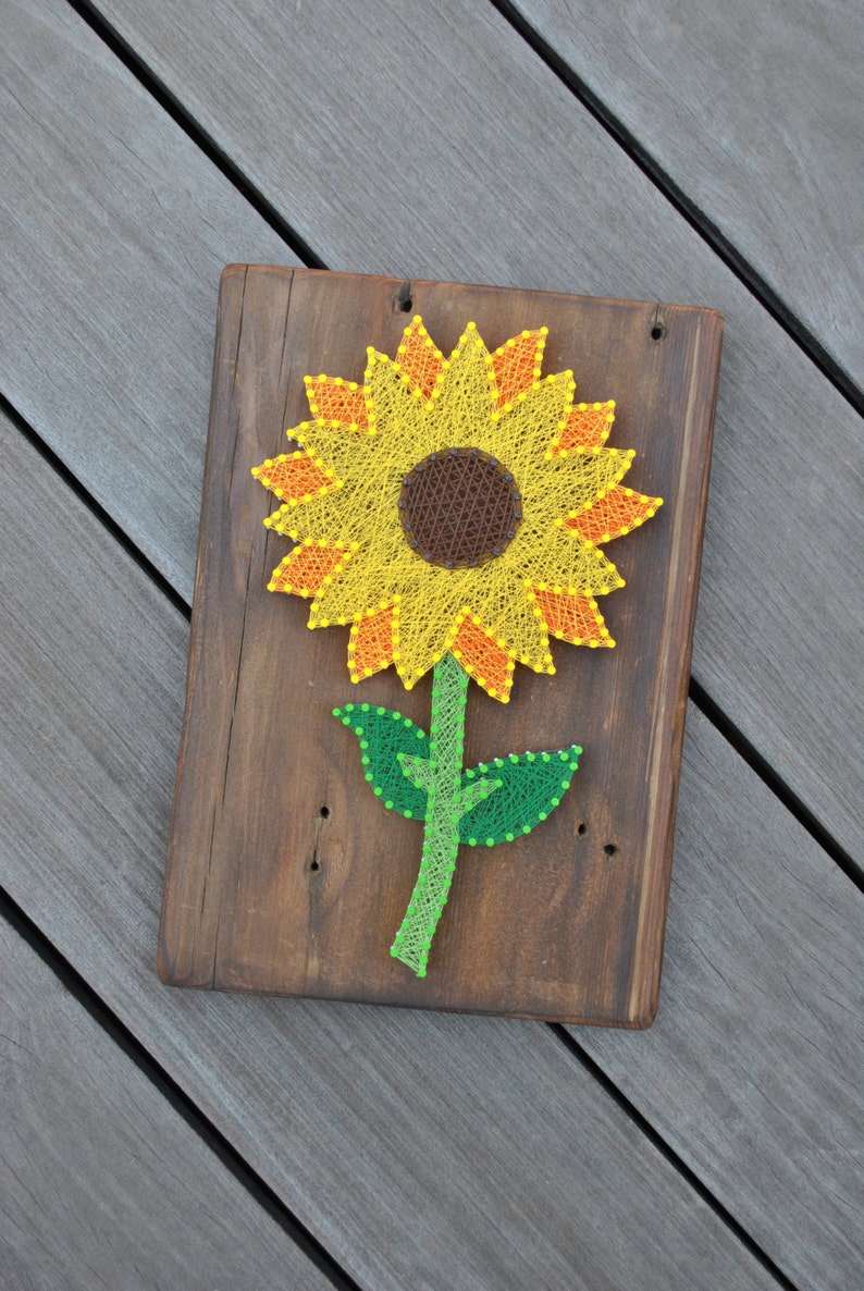 Sunflower// Flower// Spring// Floral// String Art// Handmade// | Etsy