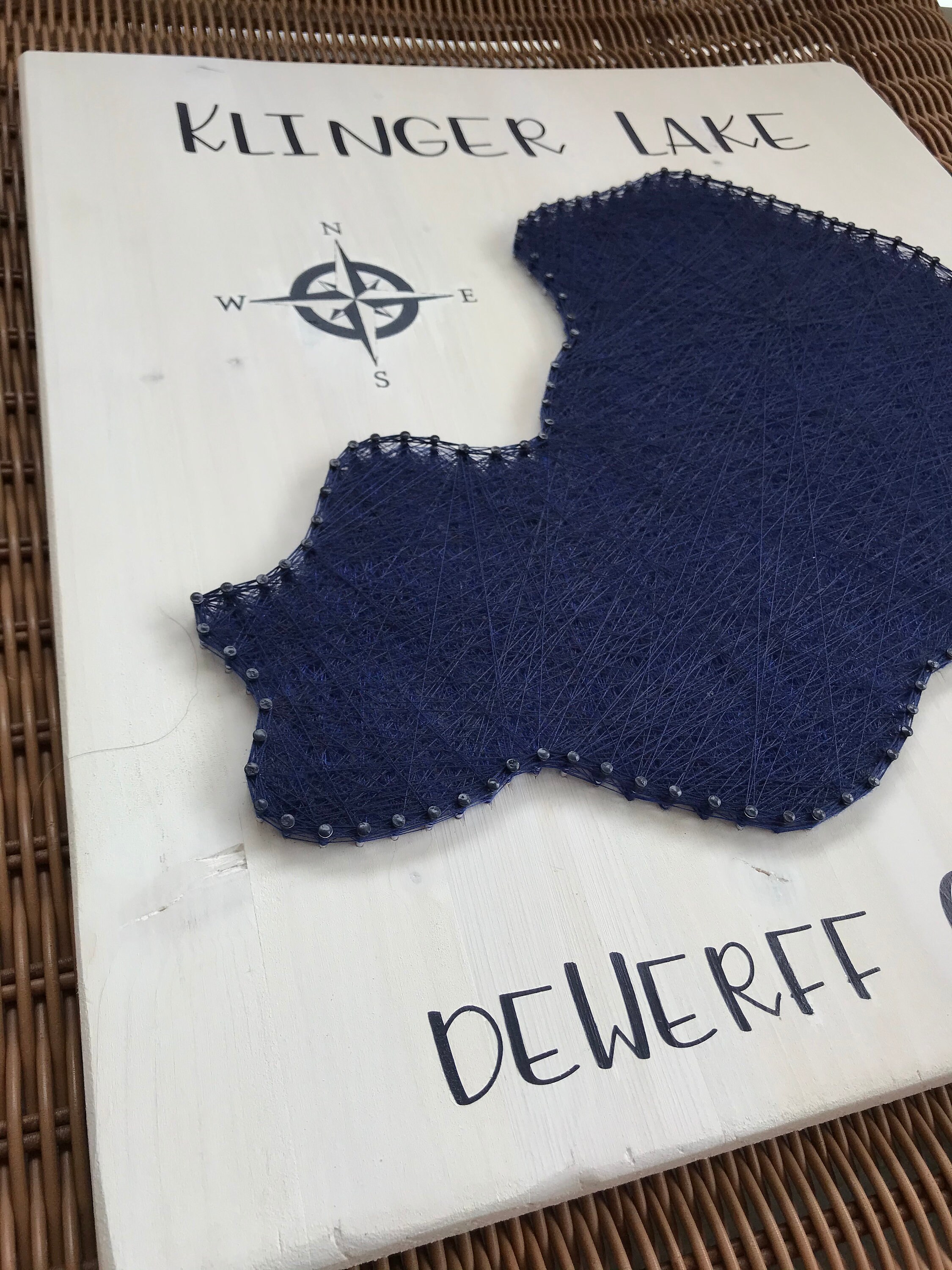 Customizable// Lake House// String Art// Painted// Handmade// | Etsy