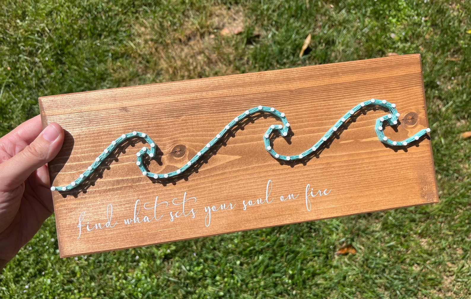 Waves// Quote// String Art// Painted// Wooden Sign - Etsy