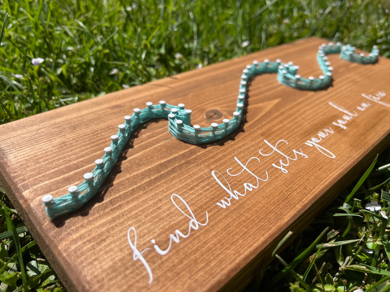 Waves// Quote// String Art// Painted// Wooden Sign - Etsy