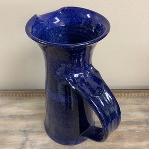 Ceramic Art Studio Pottery Pitcher Vase Blue Zappa Clay Handcrafted - Etsy