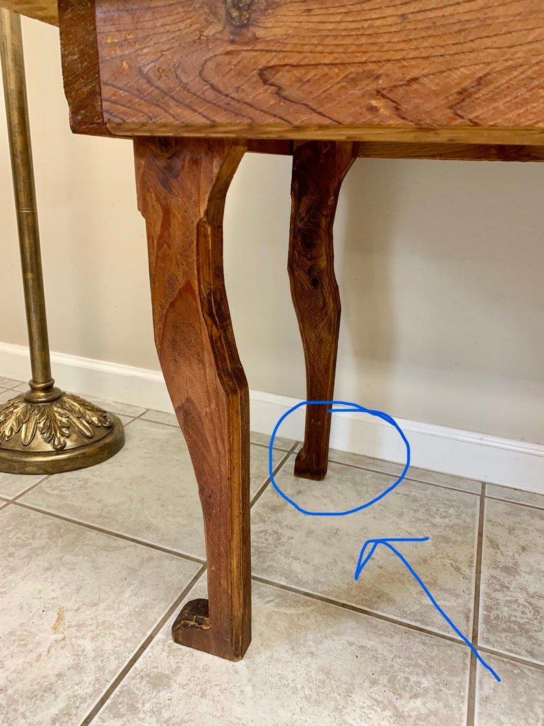 Rustic Cypress Wood Table Carved Human Legs Primitive Handcrafted Cajun ...