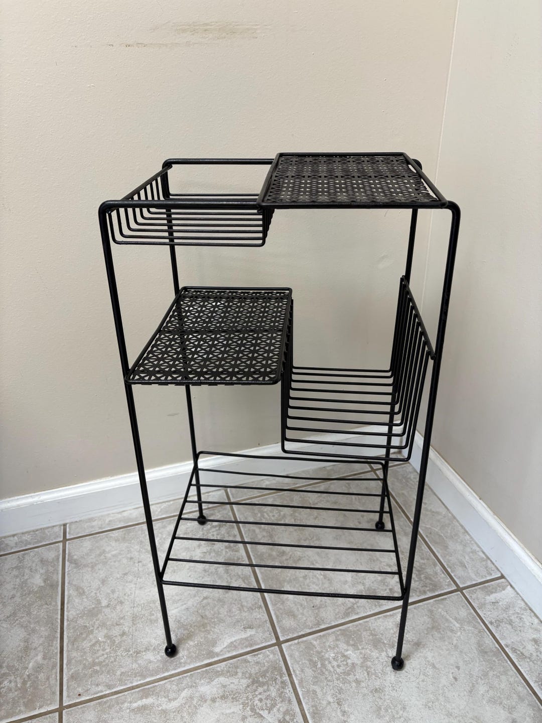 MCM Black Wire Mesh Shelf Rack Stand Bookself Plant Album Lps - Etsy