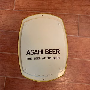 ASAHI Lager Beer Metal Serving Tray Advertising Sign Japan Logo Wall ...