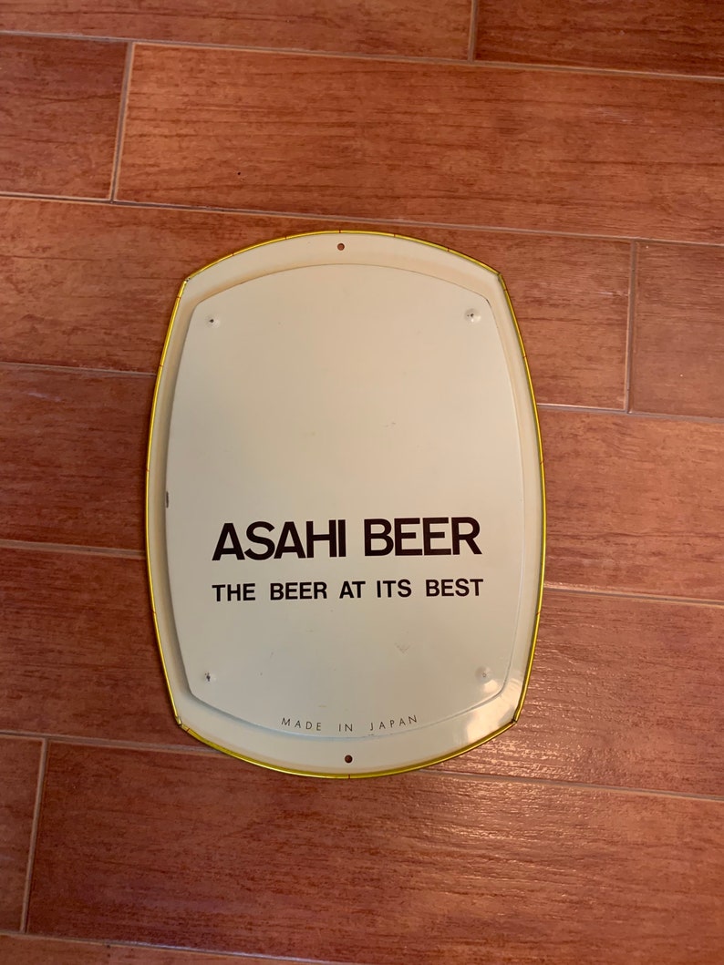 ASAHI Lager Beer Metal Serving Tray Advertising Sign Japan Logo Wall ...