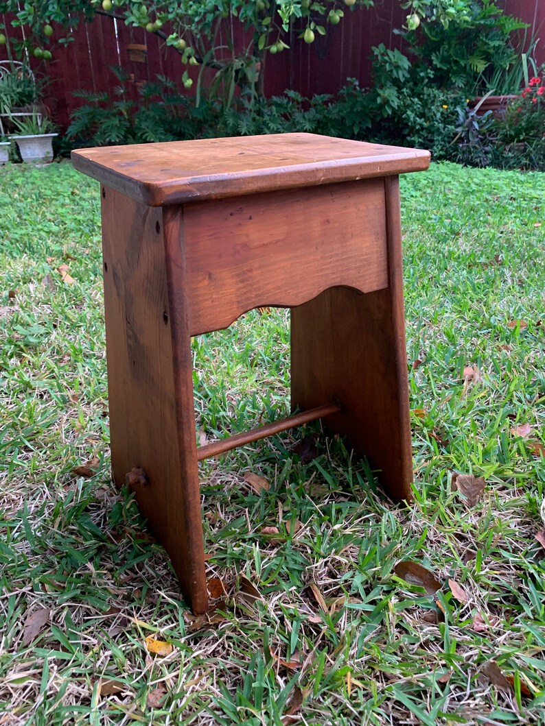 Primitive Wood Bench Stool Rustic Boho Farmhouse Antique - Etsy