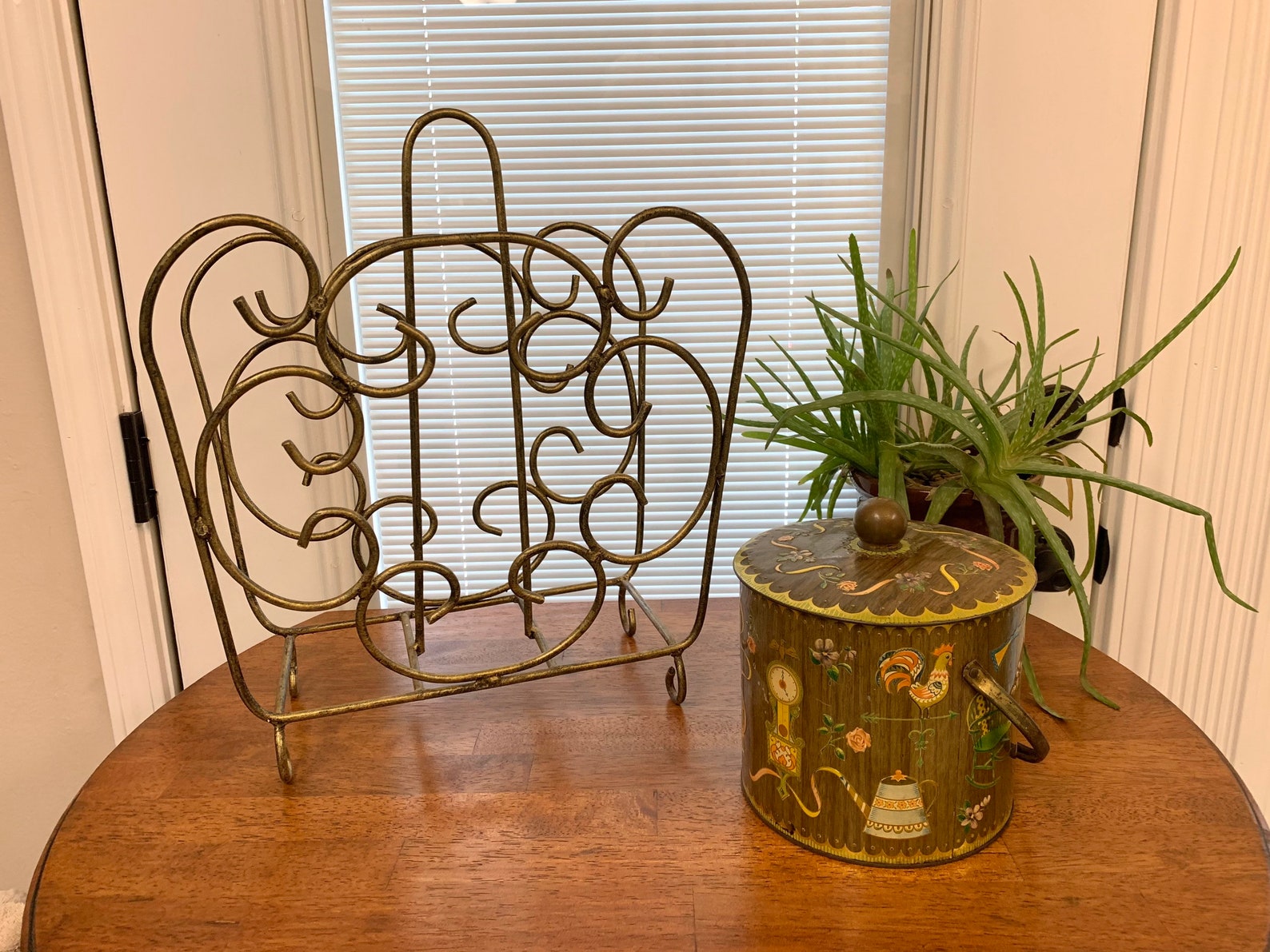 Wrought Iron Magazine Rack Holder Hollywood Regency Mid - Etsy