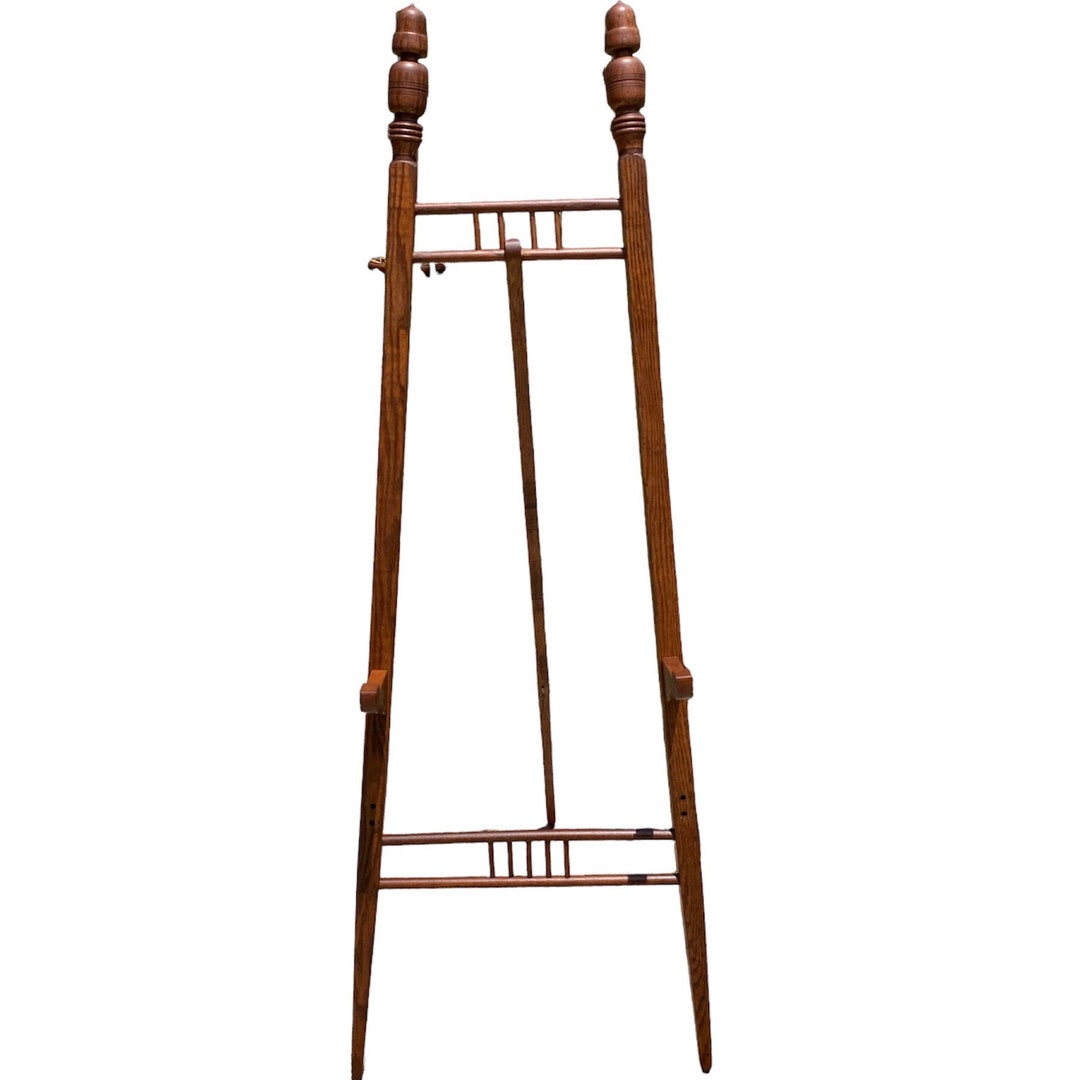 Antique Tiger Oak Floor Easel Art Portrait Wood Arts and Crafts ...