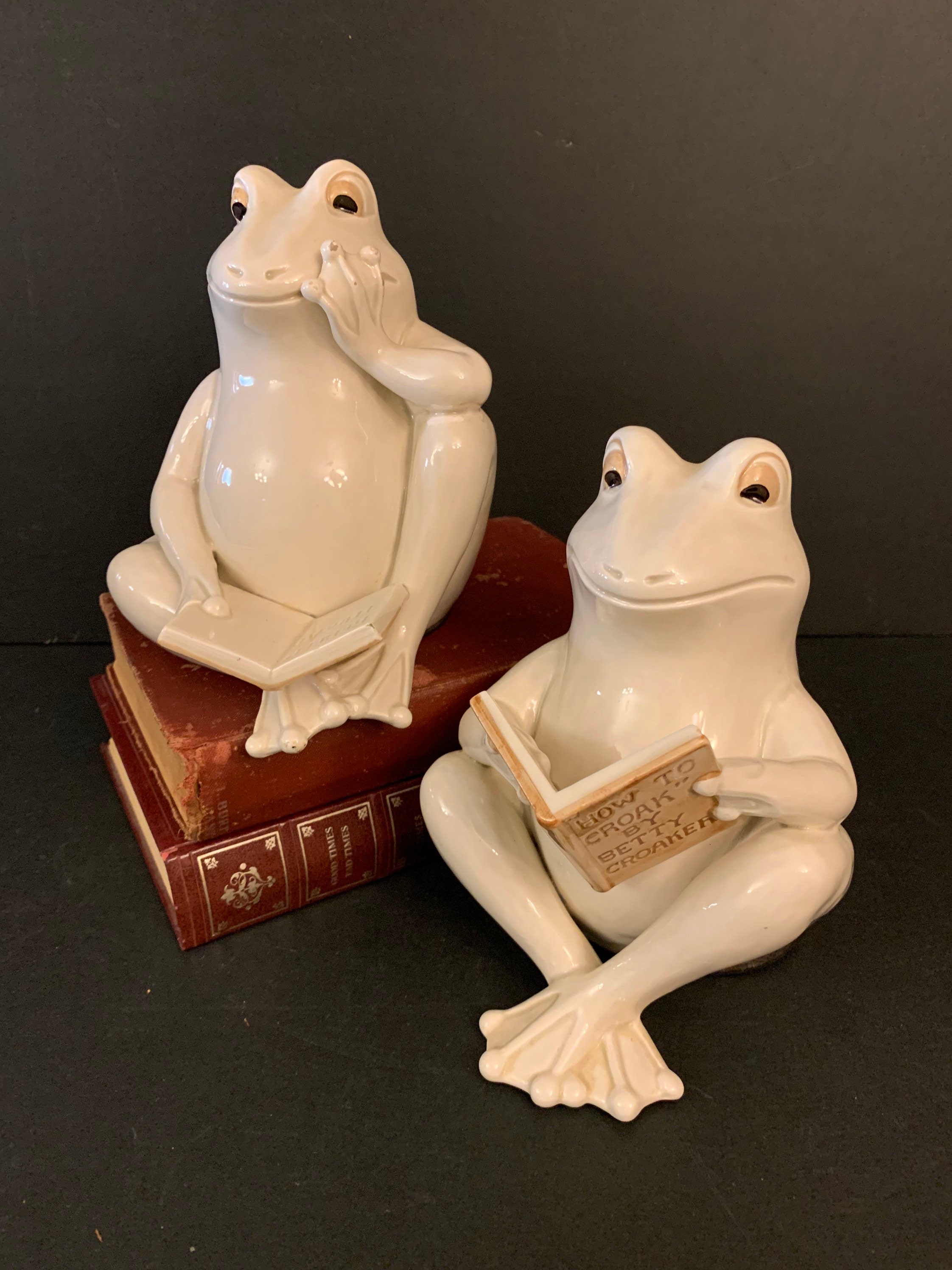 Pair Vintage Fitz Floyd Frog Bookends Ceramic Japan Frogs Figurines - Etsy